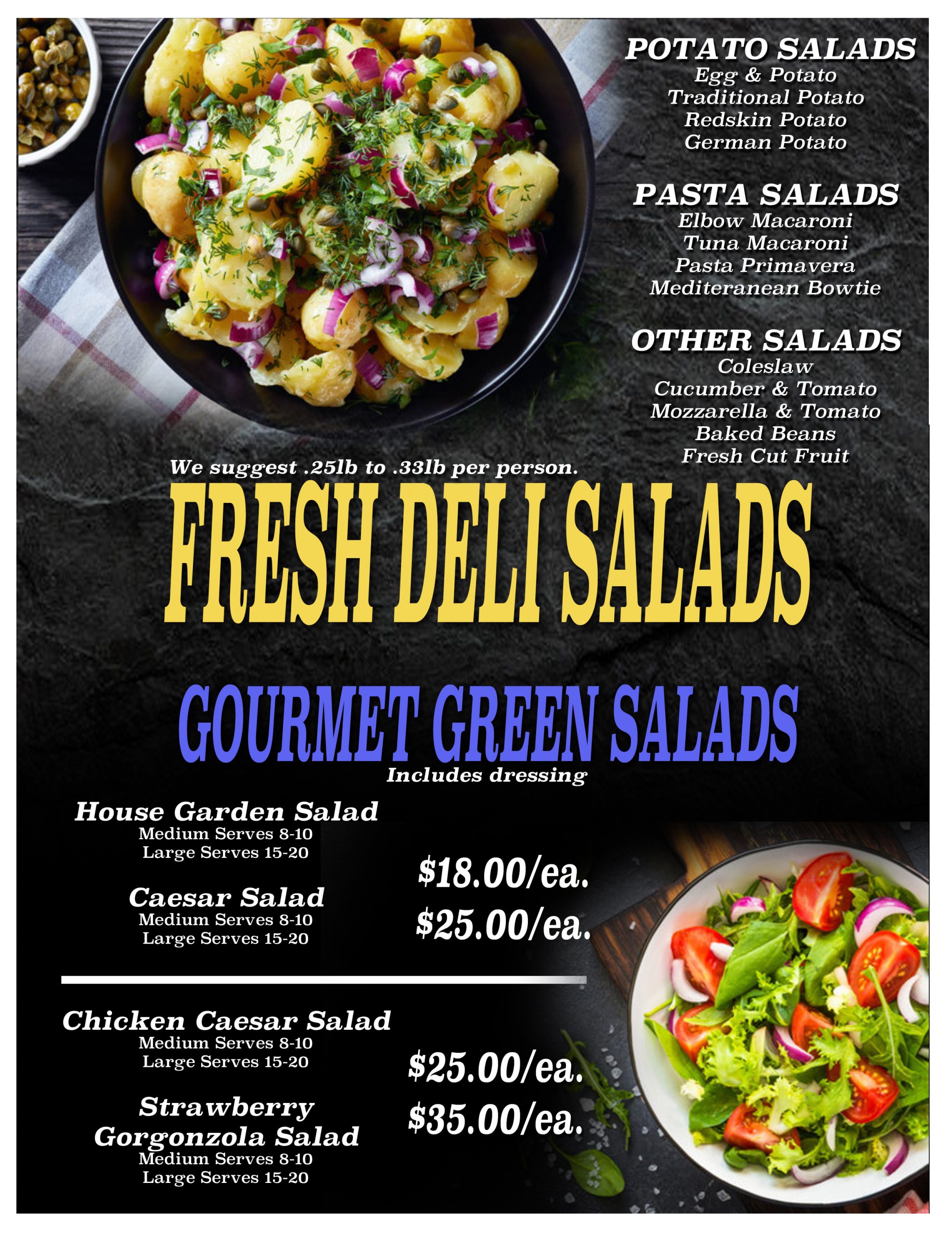 Catering Menu | Suffield Village Market