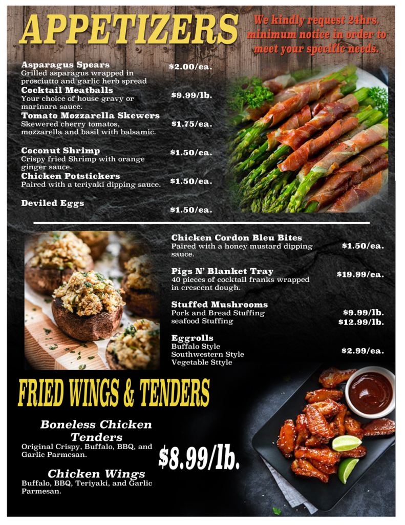 Catering Menu | Suffield Village Market