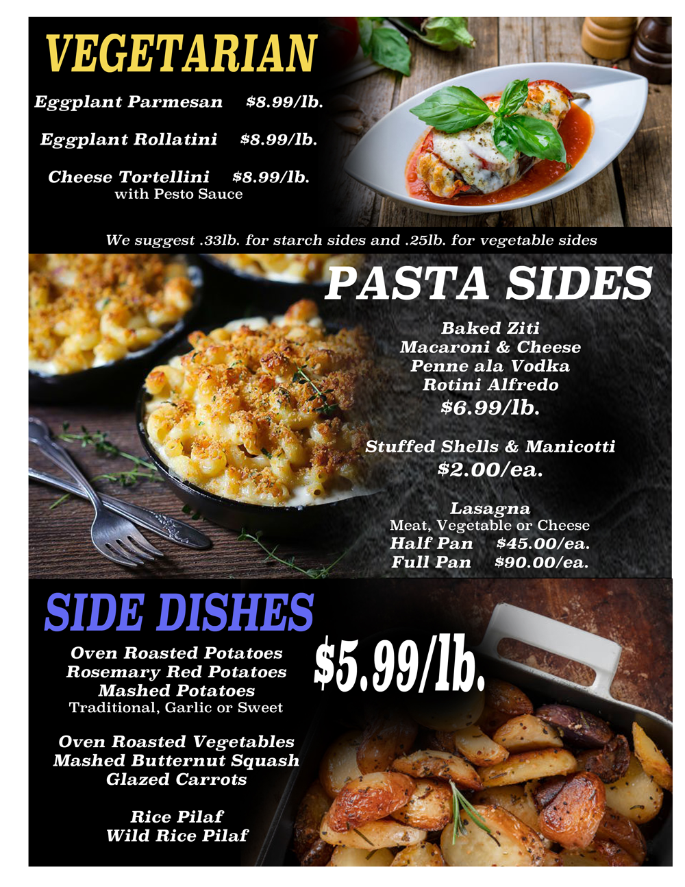 Catering Menu | Suffield Village Market